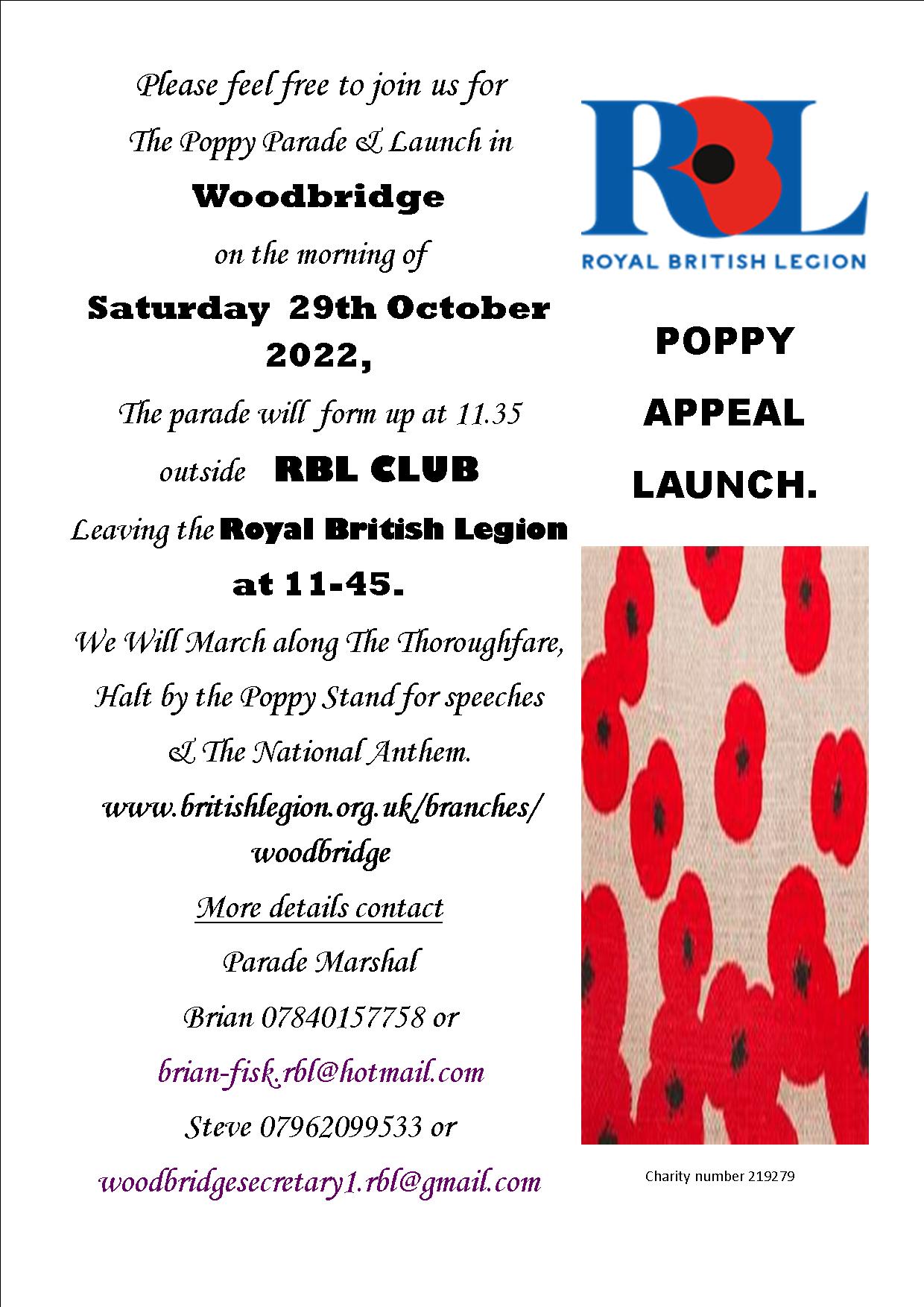 Poppy appeal launch - Choose Woodbridge